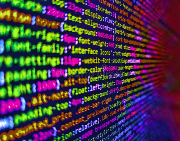 Writing Programming Functions on Laptop. Python Programming Developer ...