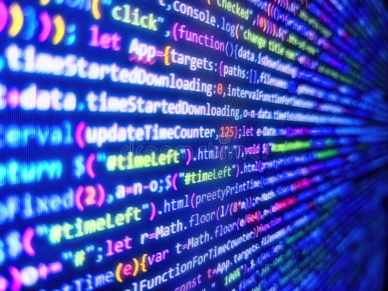 Writing Programming Functions On Laptop Software Background Stock Image Image Of Display