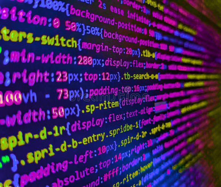 Writing Programming Functions on Laptop. Software Developer Programming ...