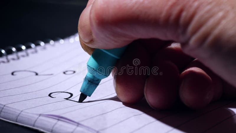 Writing a Question Mark on Notepad Stock Footage - Video of mark ...