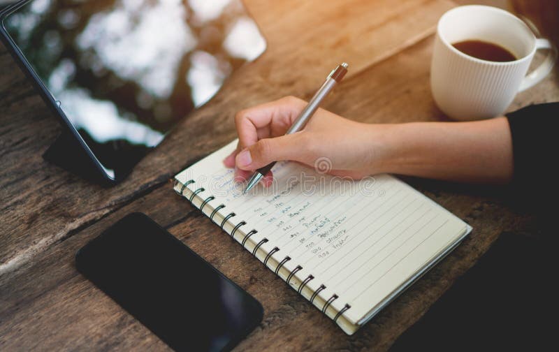 Recording Stories and Work in a Notebook, Detailed Work, Writing Books ...