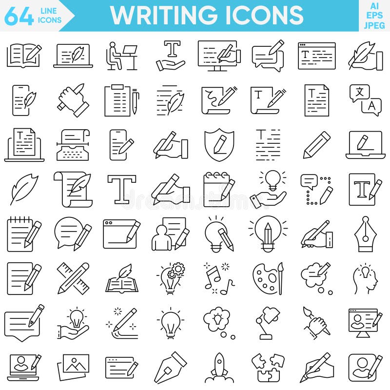 Writing Related Icon Such As, Question Mark, Talk, Answer, Test ...