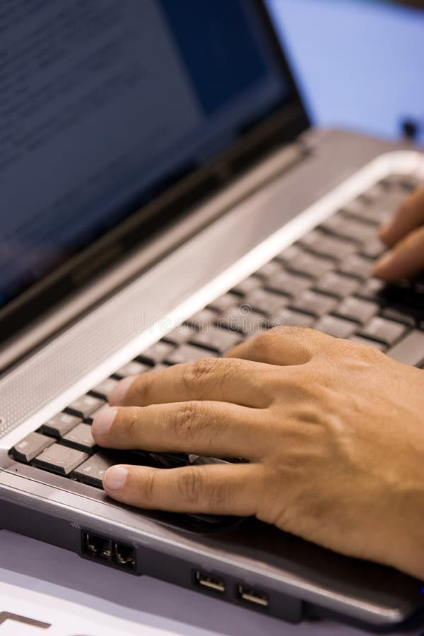 Writing a report stock image. Image of computer, hand - 6338095