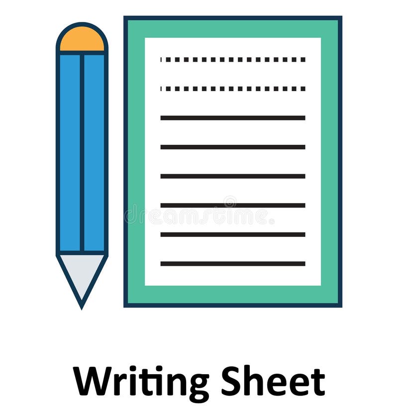 Writing Sheet Isolated and Vector Icon for Technology Stock Vector ...