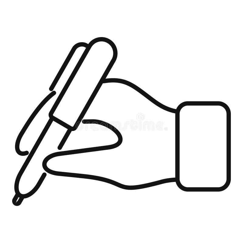 Writing Signature Icon Outline Vector. Check Data Face Stock ...