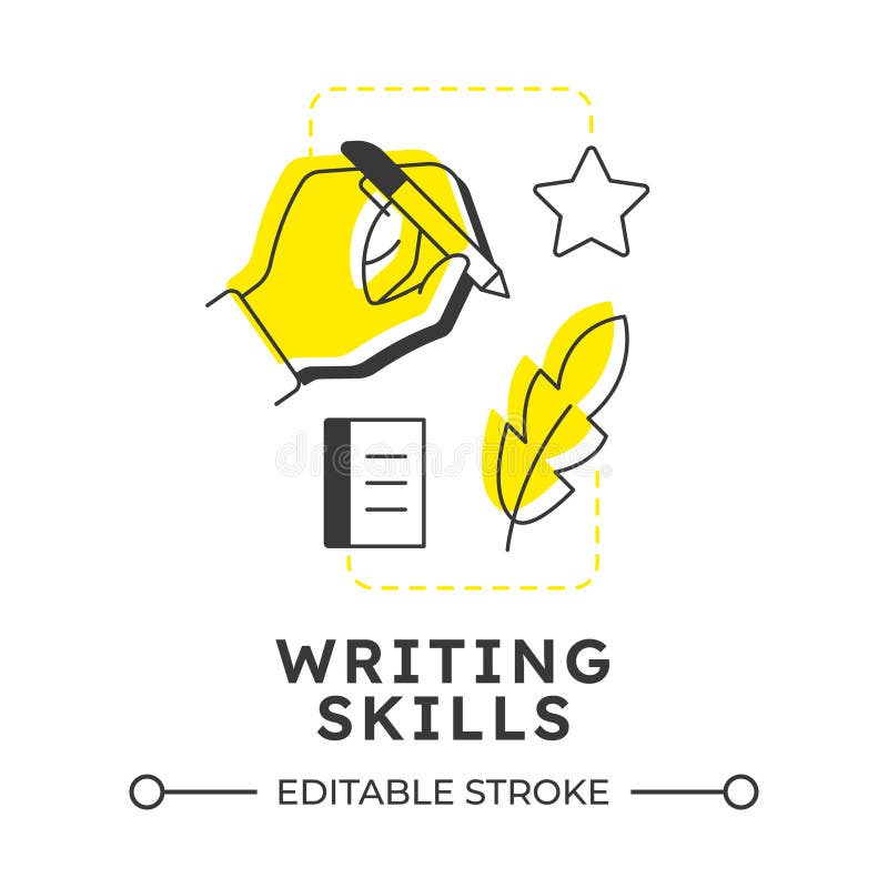 Writing Skills Modern Linear Concept Icon Stock Illustration ...