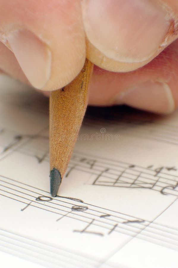 Writing a song stock photo. Image of finger, pencil, sound - 24299748