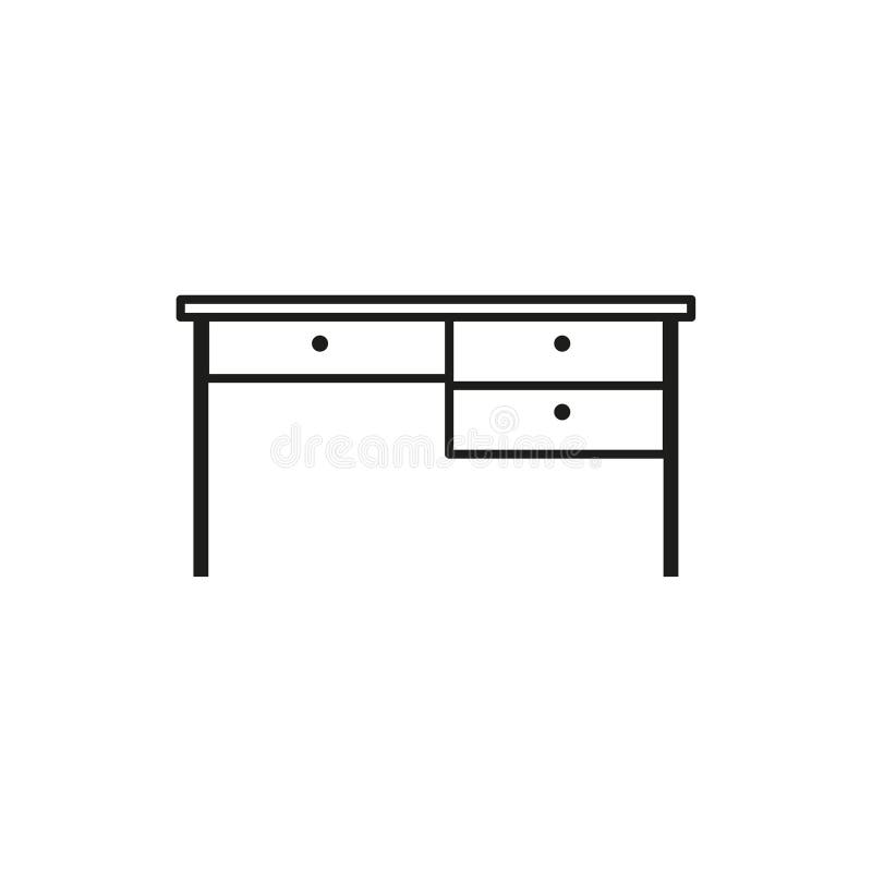 Writing Table Icon. Desk Icon. Vector Illustration. EPS 10 Stock Vector ...