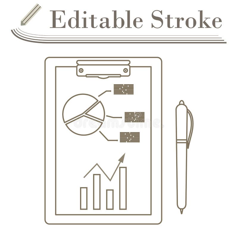Writing Tablet with Analytics Chart Icon Stock Vector - Illustration of ...
