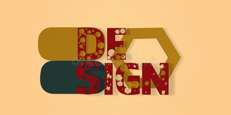 Writing Text-DESIGN- 3D Style. Simple Vector Design, Stock Vector ...