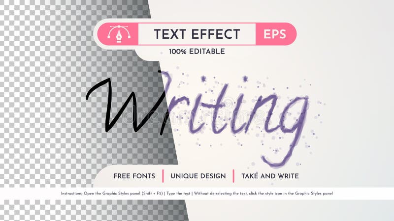 Writing Text Effect, Graphic Style Stock Vector - Illustration of font ...