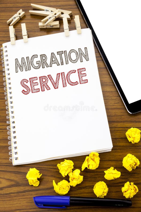 Writing Text Showing Migration Service. Business Concept for Online ...