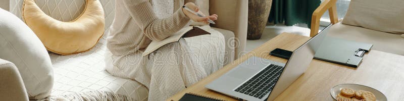 Writing Therapeutic Notes in Comfortable Setting Stock Image - Image of ...