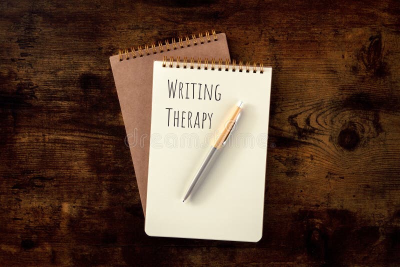 Writing Therapy. Notebook with a Pen, Overhead Flat Lay Shot on a ...
