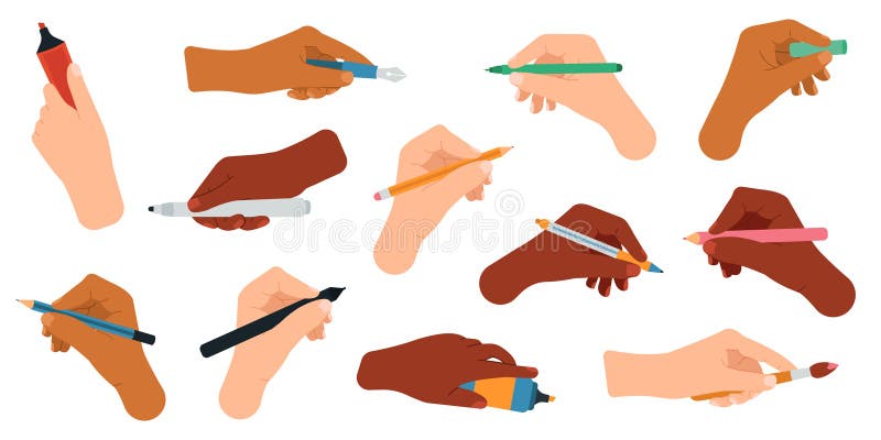 Cartoon Arms. Gloved Hands with Different Gestures, Various Comic Hands ...