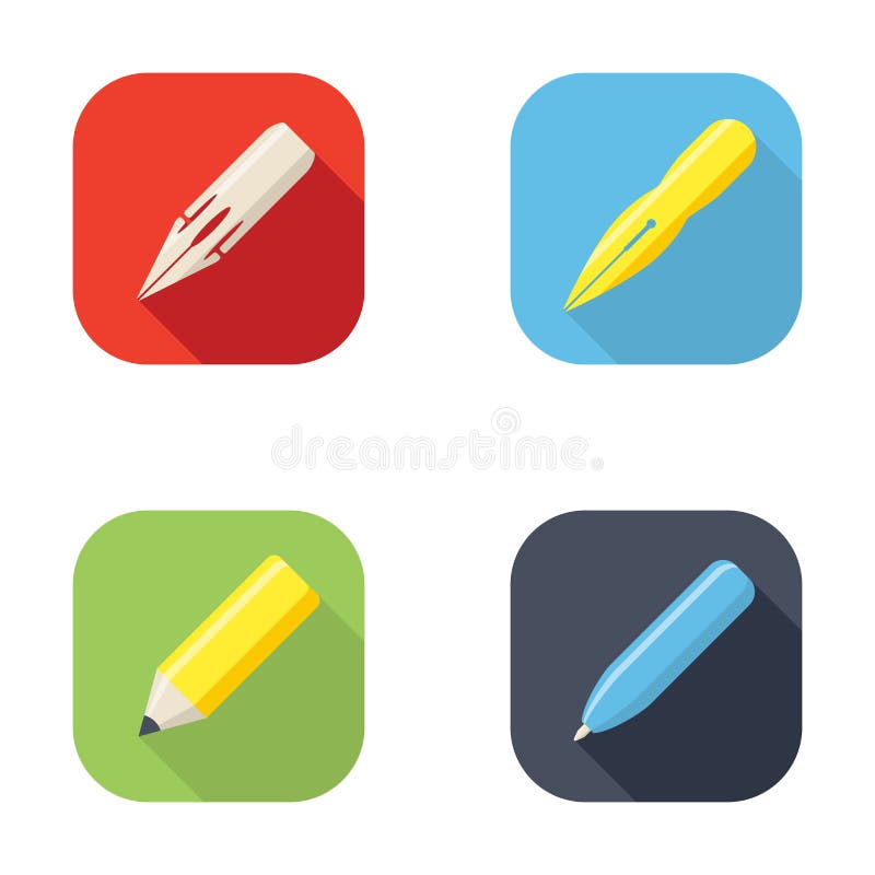 Writing tools icon stock vector. Illustration of sign - 156911929