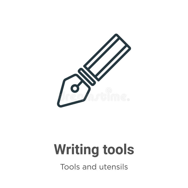 Writing Tools Outline Vector Icon. Thin Line Black Writing Tools Icon ...