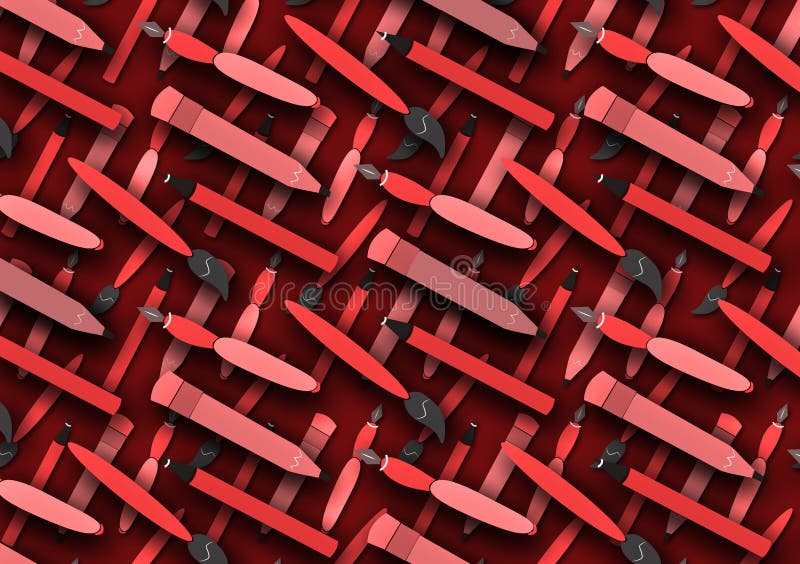 Writing Tools Pattern Background For Wallpapers Stock Illustration ...