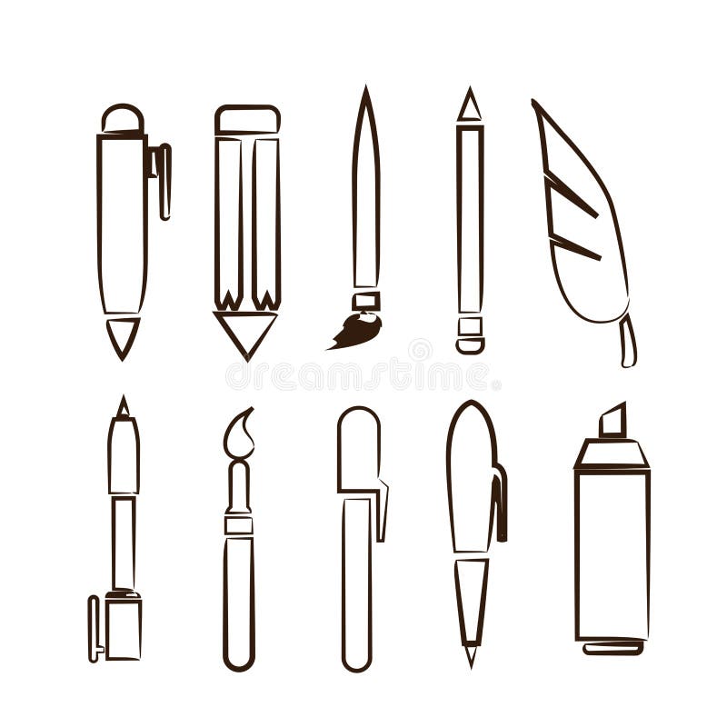 Writing tools stock vector. Illustration of pencil, education - 36445072
