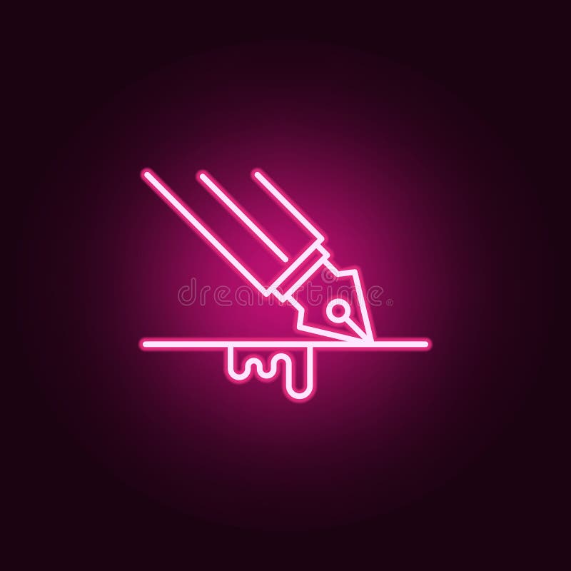 Writing, Typing Neon Icon. Elements of Law & Justice Set. Simple Icon ...