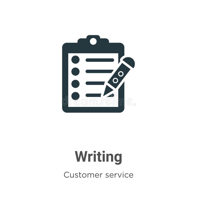 Writing Vector Icon on White Background. Flat Vector Writing Icon ...