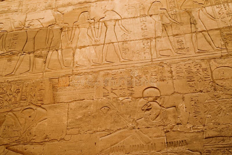 Writing on Walls of Ancient Luxor Stock Image - Image of landscape ...