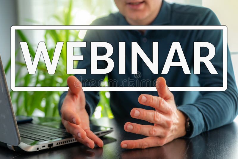 The Writing Webinar with a Businessman in the Background As 3d Rendered ...