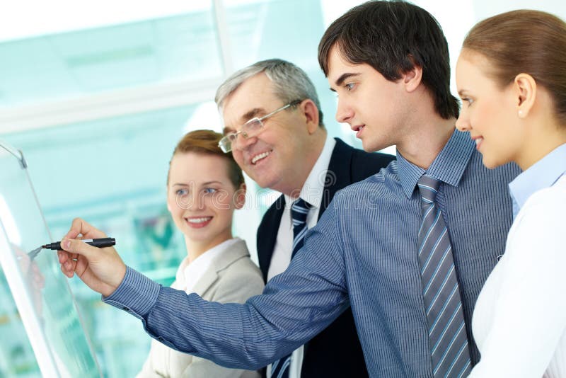 Writing on whiteboard stock photo. Image of happy, confident - 21448588