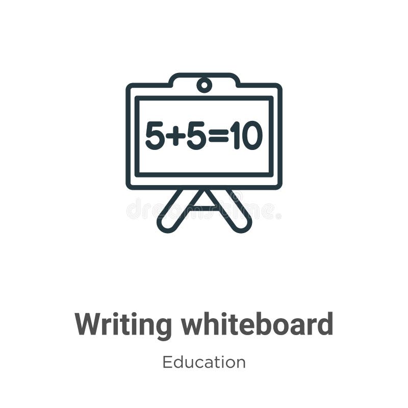 Writing Whiteboard Outline Vector Icon. Thin Line Black Writing ...