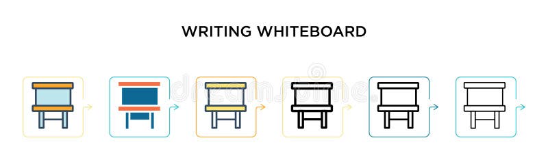 Writing Whiteboard Vector Icon in 6 Different Modern Styles. Black, Two ...