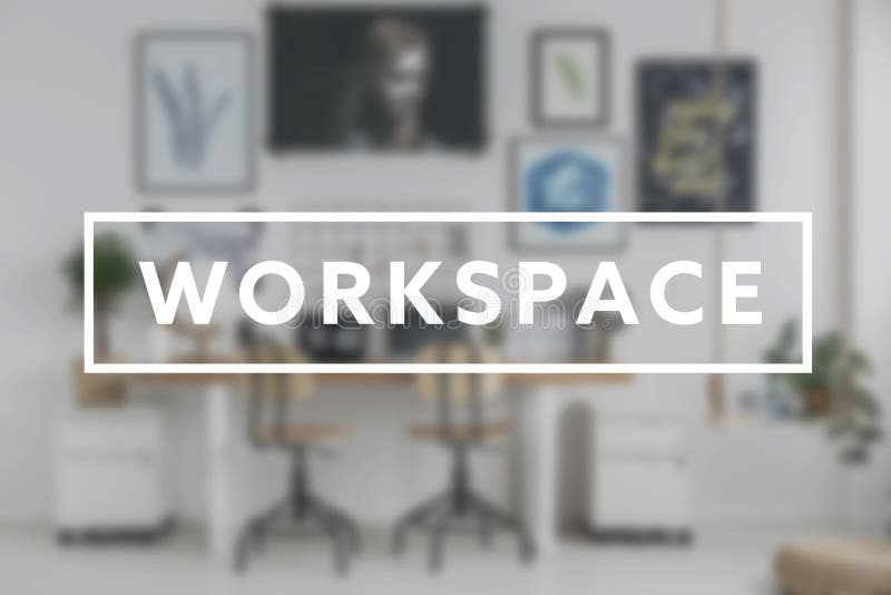 Writing `Workspace` and Home Office Stock Image - Image of modern ...