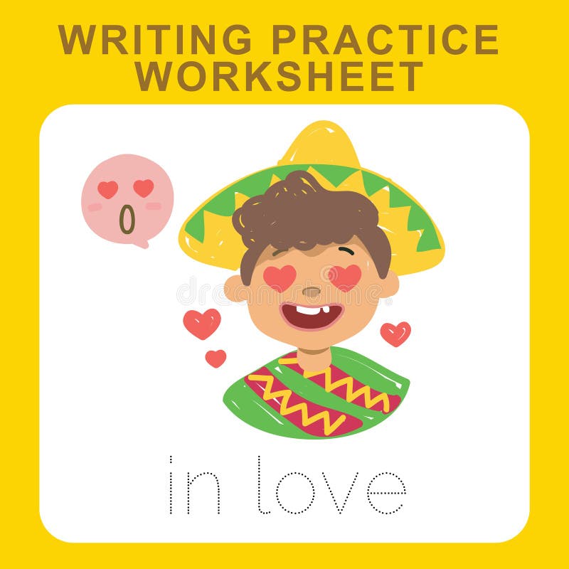 Writing practice worksheet stock vector. Illustration of tracing ...