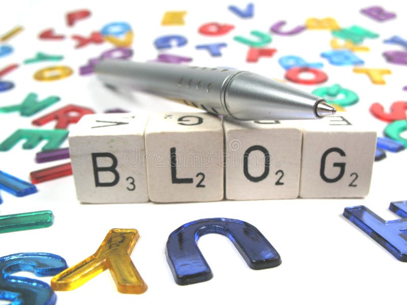 Writing Your Own Blog Tilted To the Right Stock Image - Image of word ...