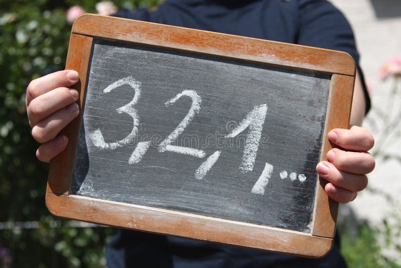 Countdown stock image. Image of wooden, chalk, female - 106628049