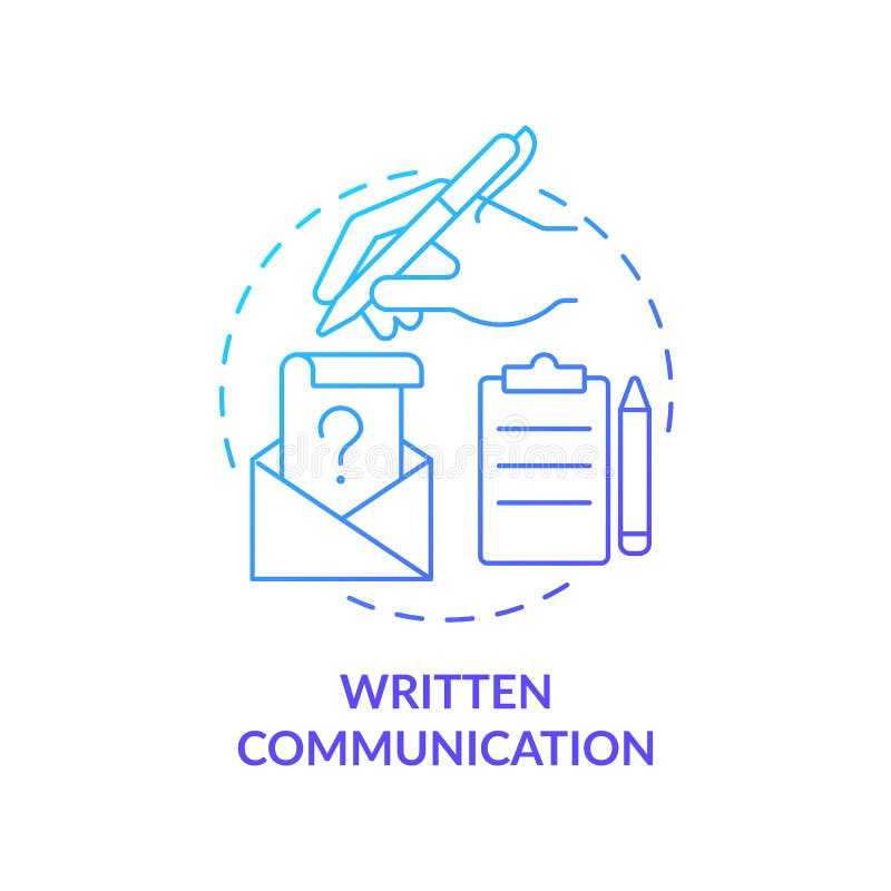 Written Communication Blue Gradient Concept Icon Stock Vector ...