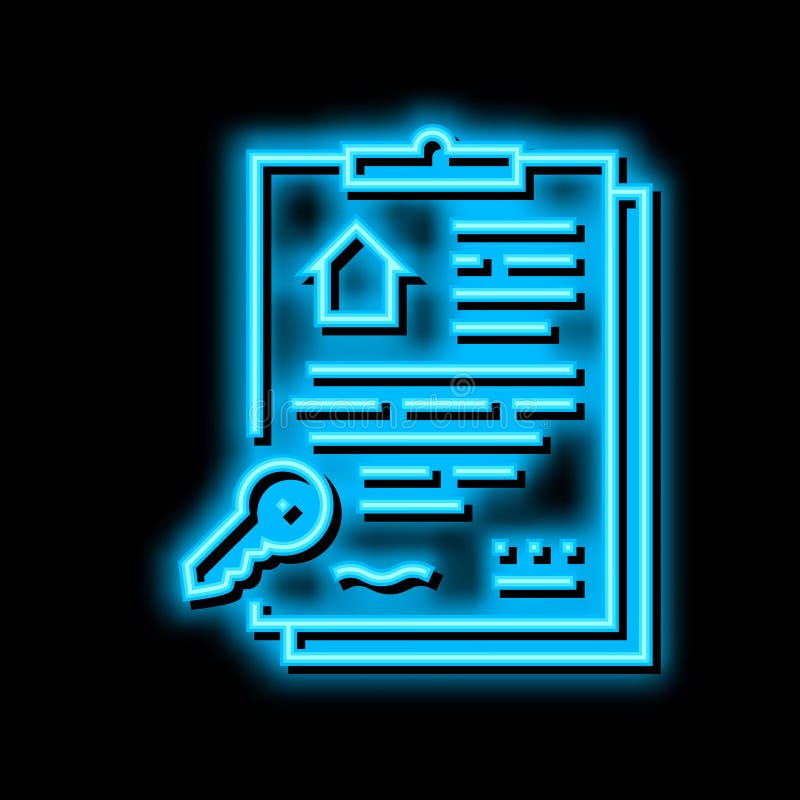 Written Contract Neon Glow Icon Illustration Stock Vector ...