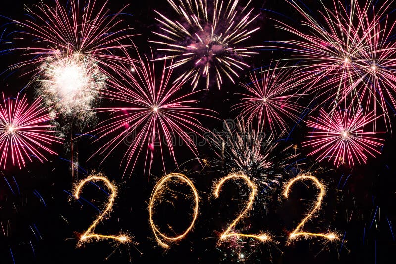 2022 Written with Fireworks As a Background Stock Photo - Image of ...
