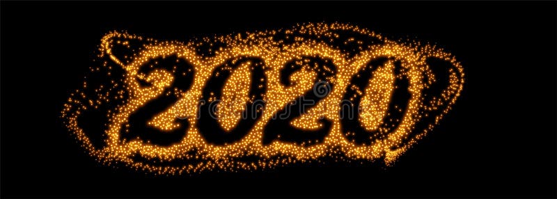 2020 Written in Golden Sparkle Style Baner Design Stock Vector ...