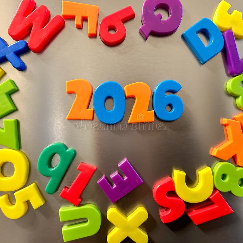 2026 Written in Magnetic Letters Stock Photo - Image of sign, magnet ...