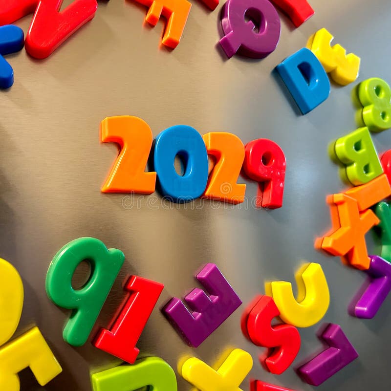 2029 Written in Magnetic Letters Stock Image - Image of teach, letters ...