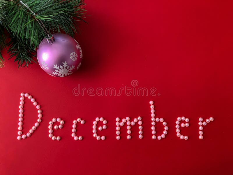 Written the Name of the Month of December Beads Stock Image - Image of ...