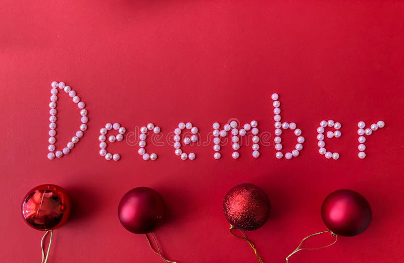 Written the Name of the Month of December Beads Stock Photo - Image of ...