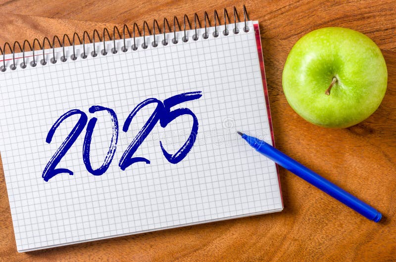 2025 written on a notepd stock image. Image of target - 348953185