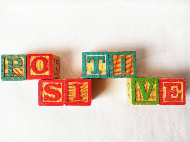 Written :positive with Cubes Stock Photo - Image of positive ...