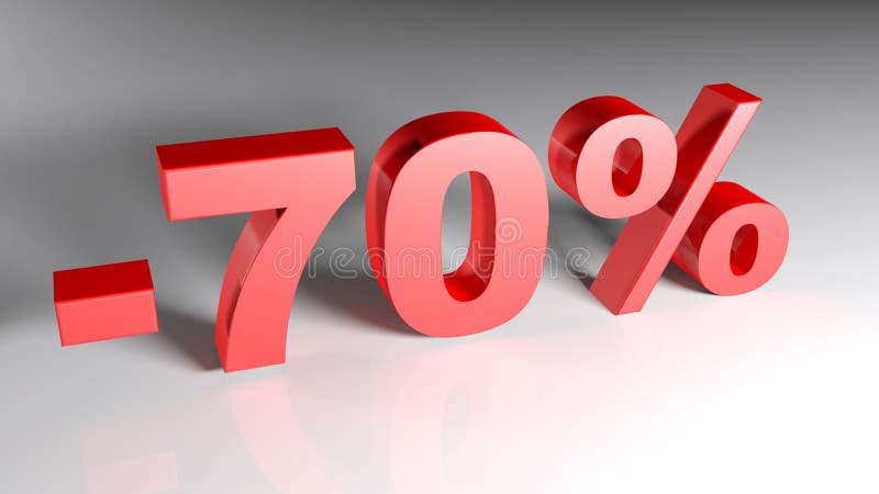 Discount 70 - 3D rendering stock illustration. Illustration of ...