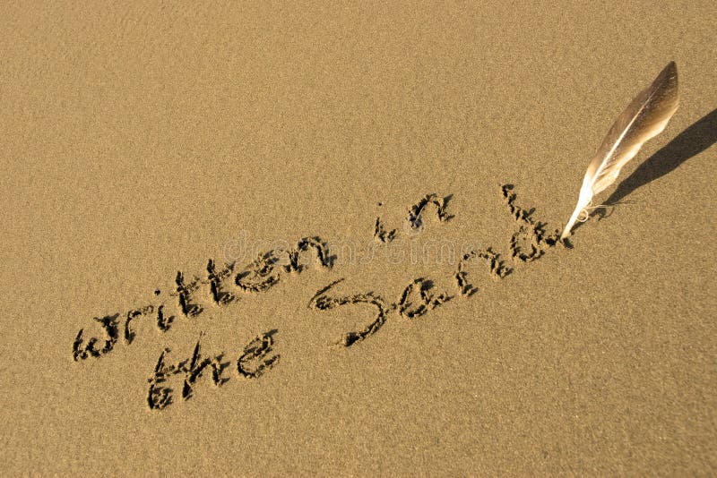 It S Written in the Sand on a Beach Stock Image - Image of letters ...
