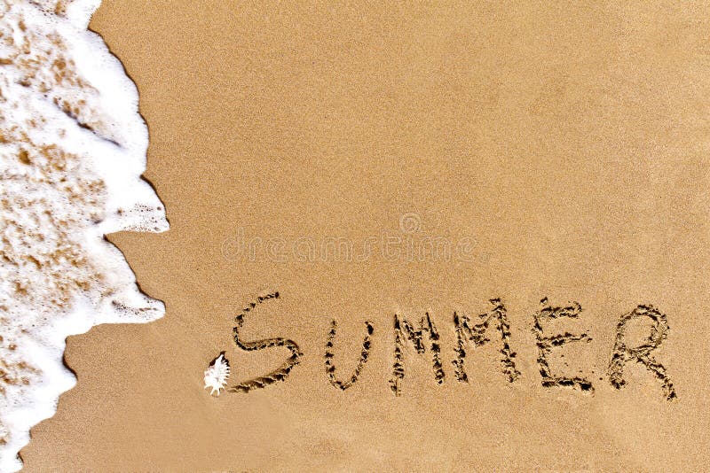 Summer Drawn Letters on a Sandy Beach. Text Template Pattern. Creative ...