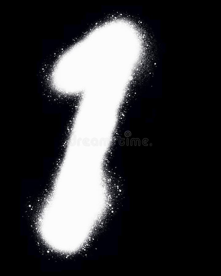 The 1 is Written Using a Sprayed Ink in a White Color Stock ...