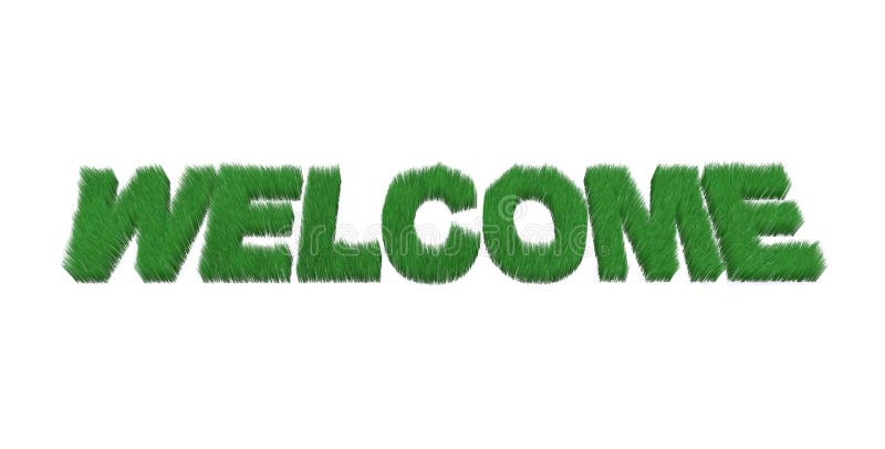 Written Welcome Made with Grass Stock Illustration - Illustration of ...