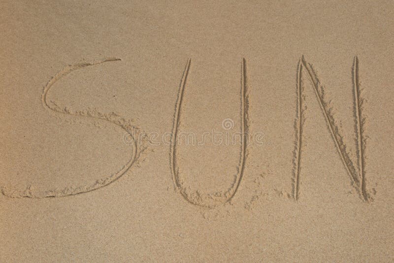 Written word SUN stock photo. Image of sunlight, concepts - 76455004